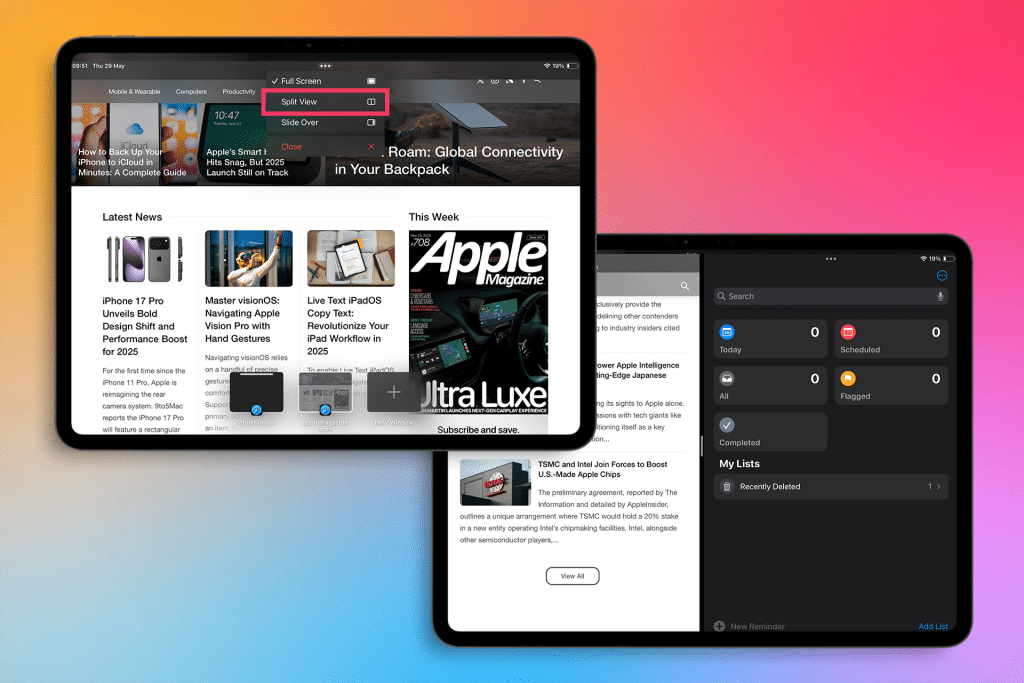 iPadOS Split Screen 2025: Master Multitasking with Split View and Slide ...