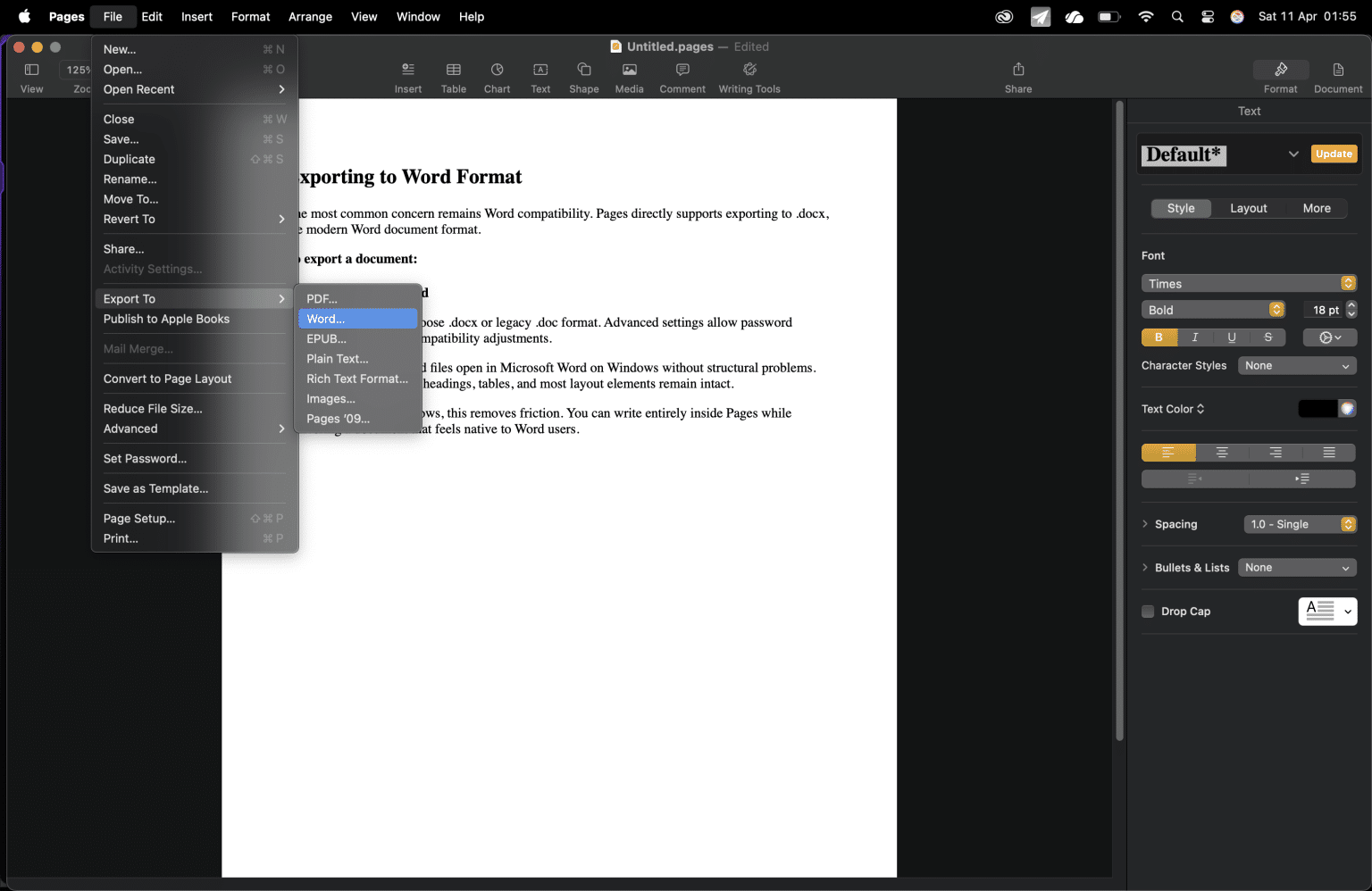 Pages Export Formats Show Mac Handles Word Files Without Limits ...
